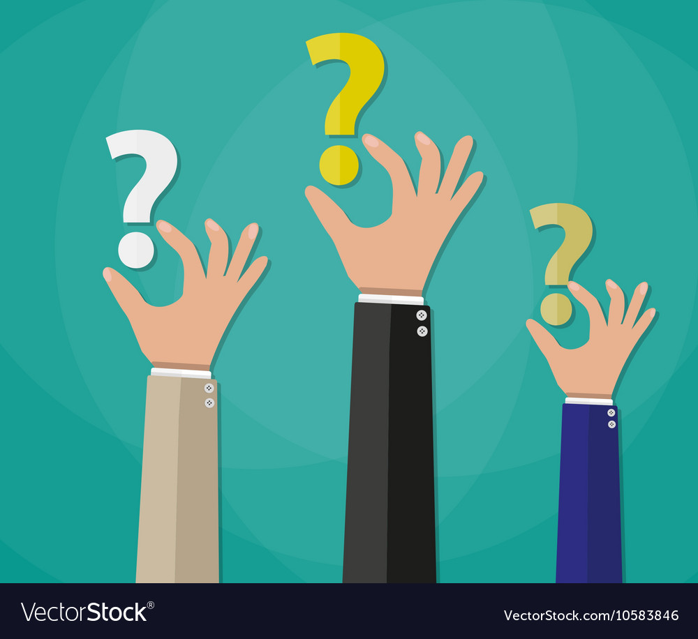 Concept questioning hands question marks Vector Image