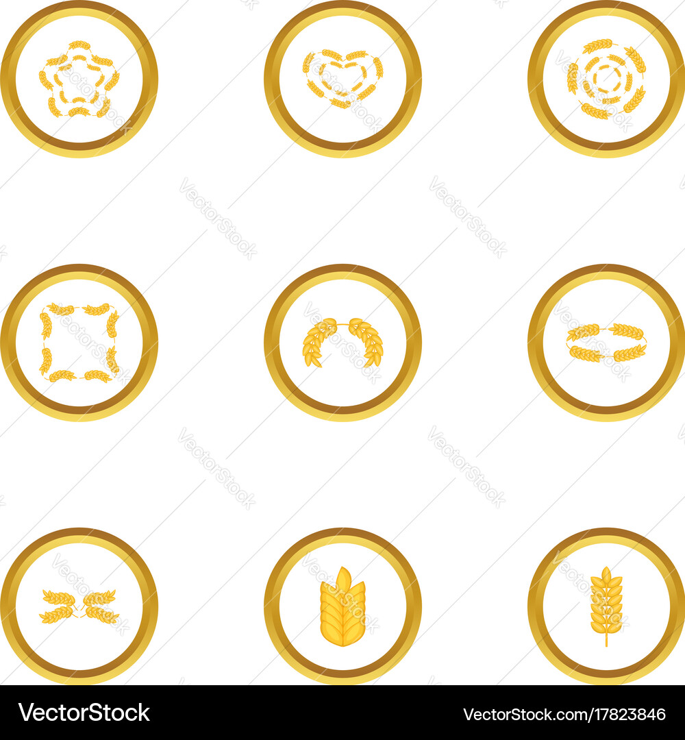 Ears form icons set cartoon style Royalty Free Vector Image