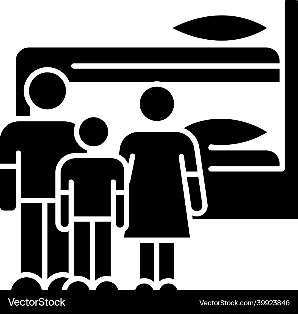 Family dormitory black glyph icon shared room Vector Image