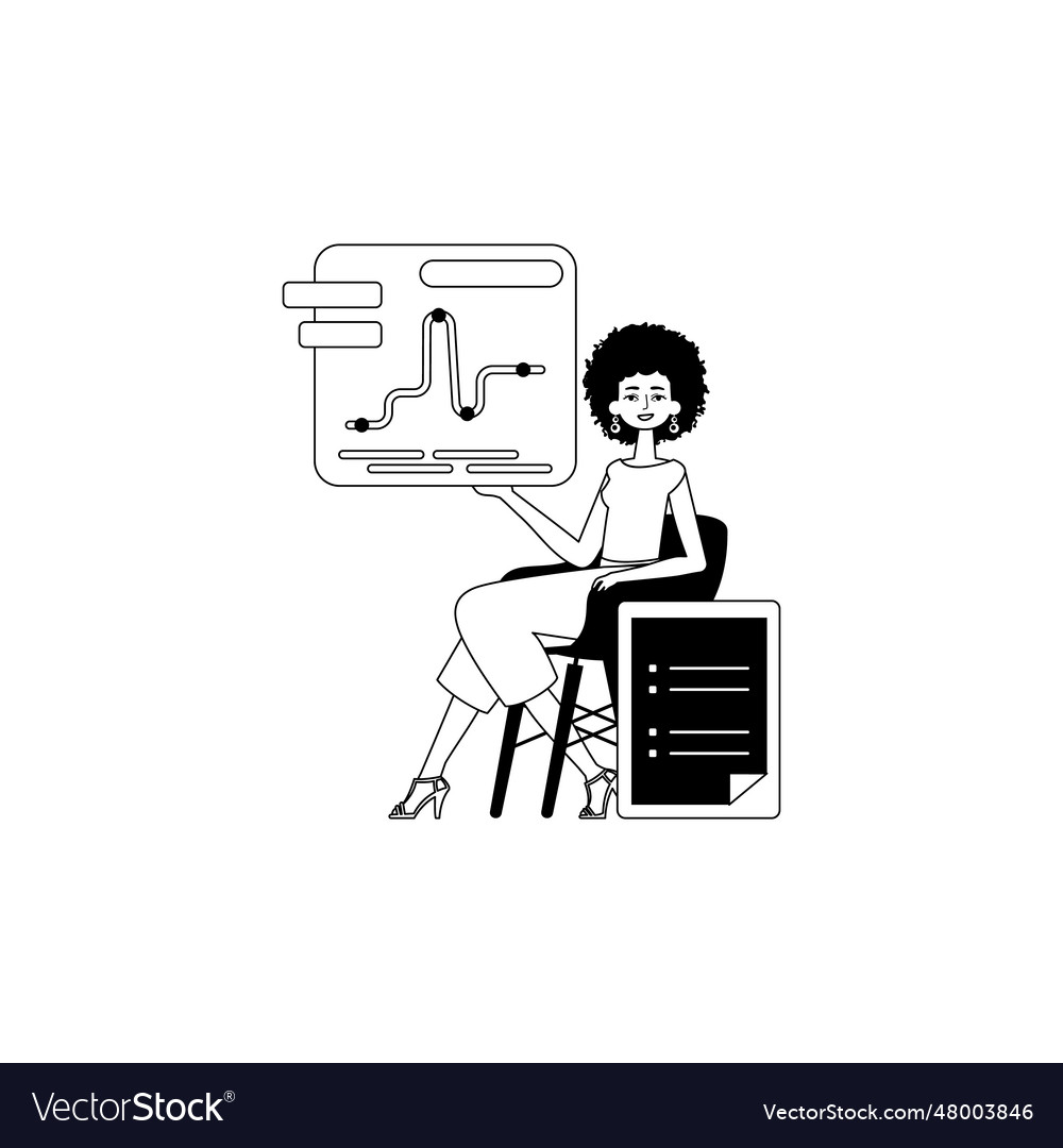 Female child holds a graph of summation Royalty Free Vector Female child holds a graph of summation Royalty Free Vector