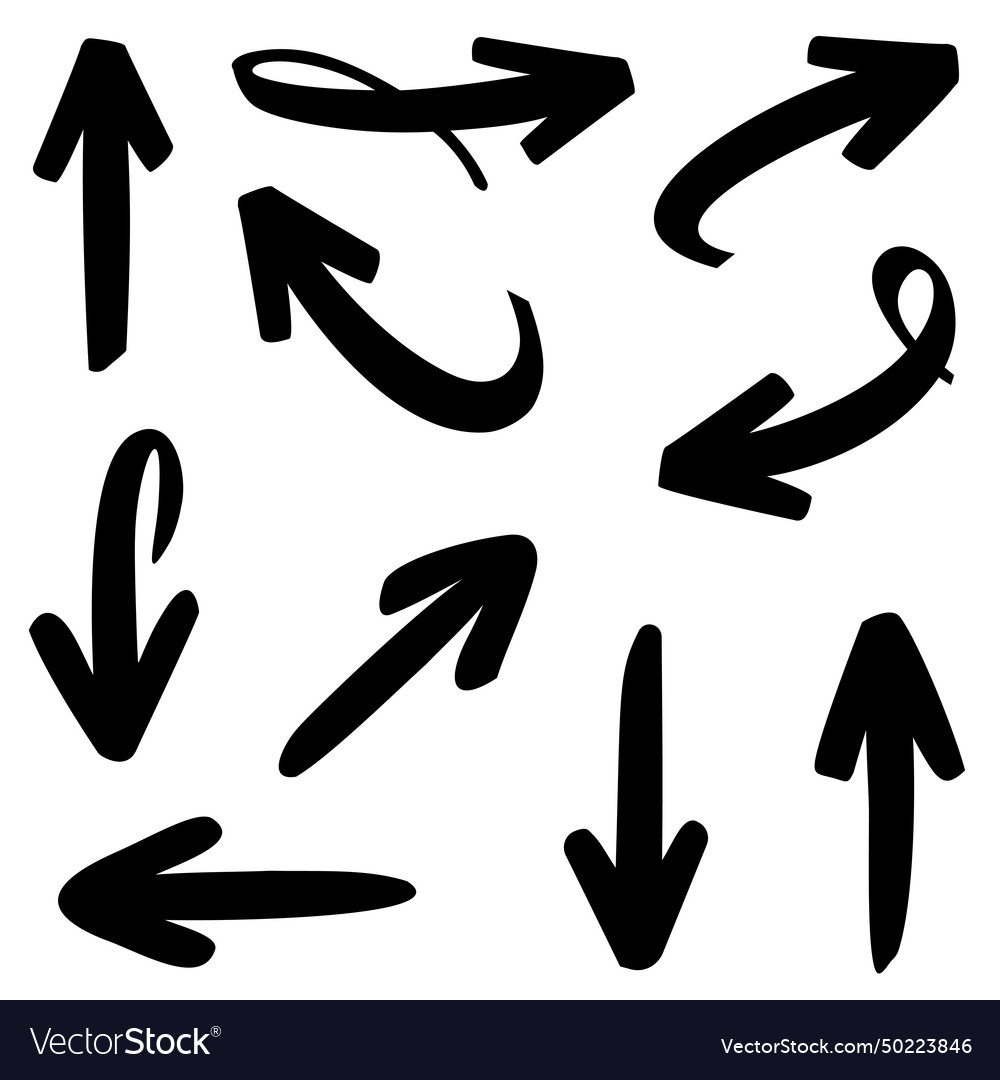 Hand drawn arrows for business plan presentation Vector Image