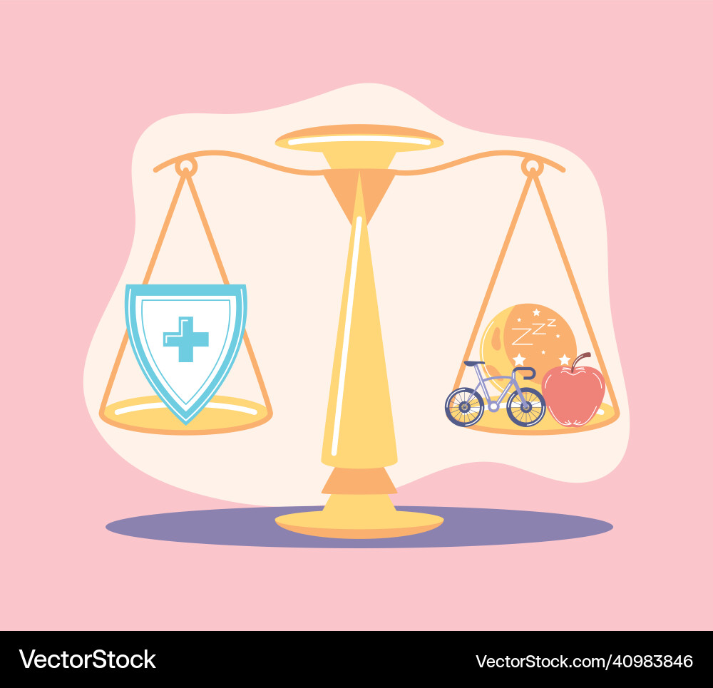 Healthy lifestyle balance Royalty Free Vector Image
