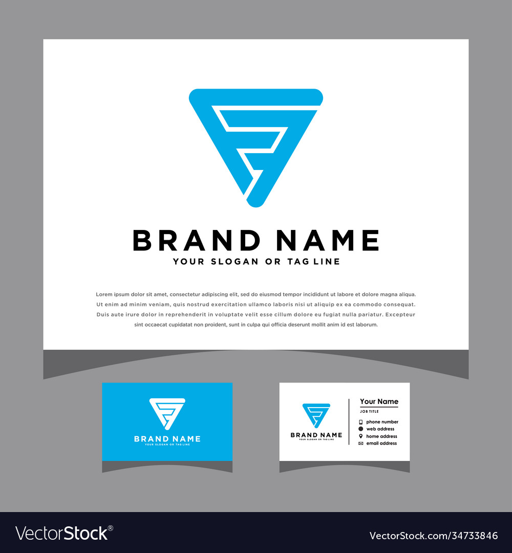 Initials ff logo with a triangle pattern Vector Image