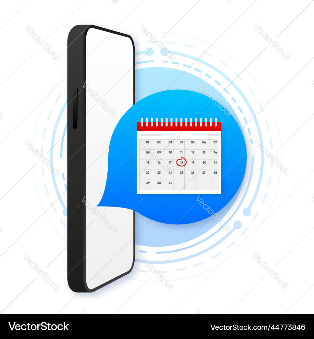 Mobile phone calendar with important deadline date