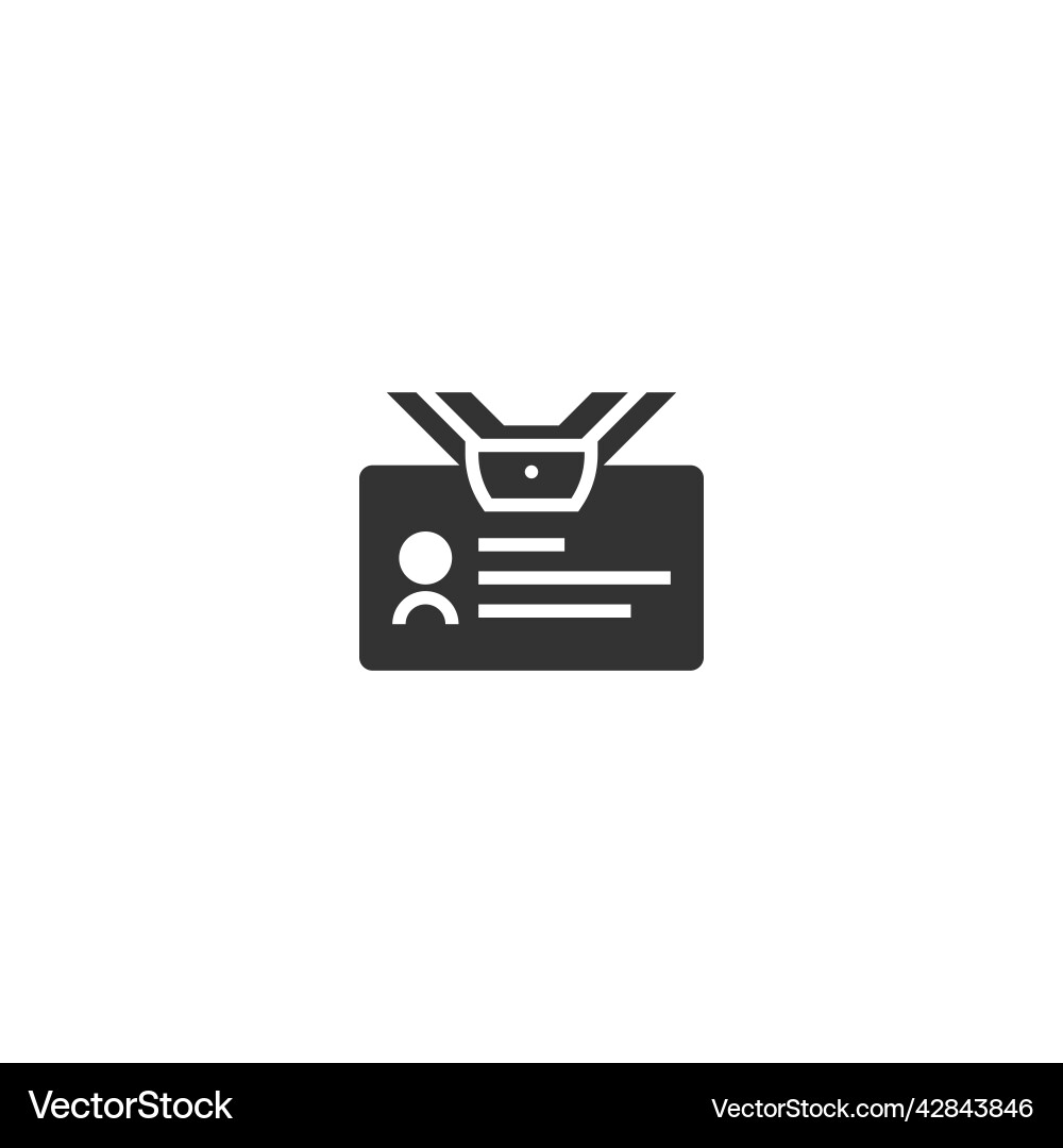 Name tag glyph line icon style sign Royalty Free Vector