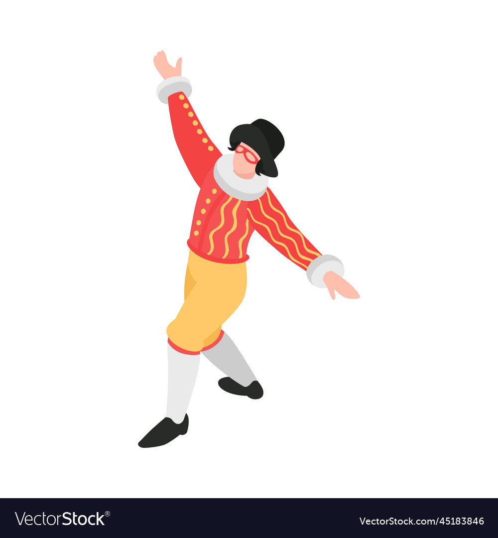 Opera guy isometric composition Royalty Free Vector Image