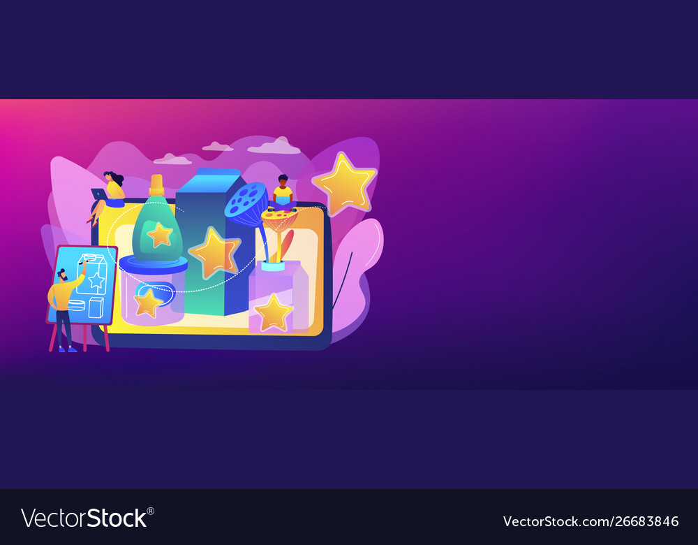 Packaging design concept banner header Royalty Free Vector