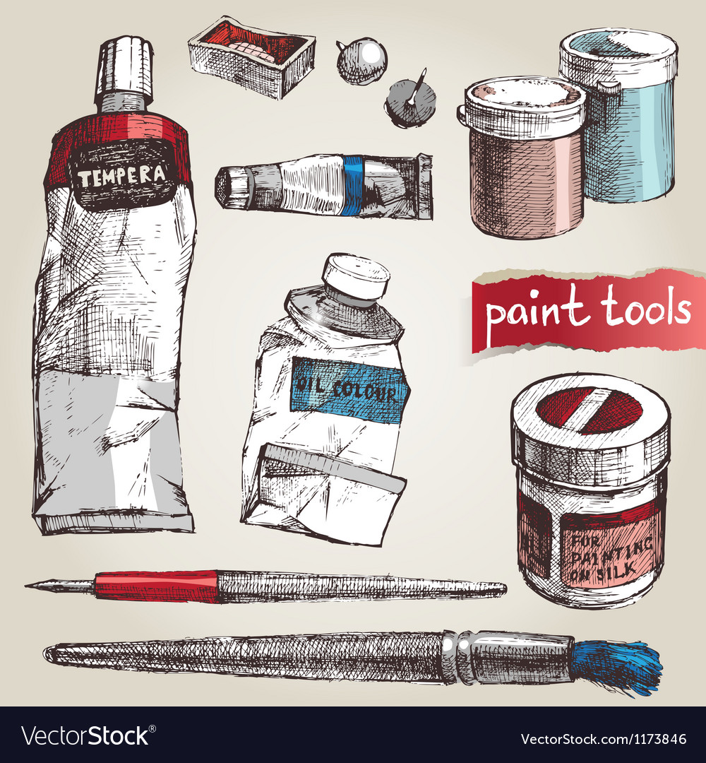 Paint tools Royalty Free Vector Image - VectorStock