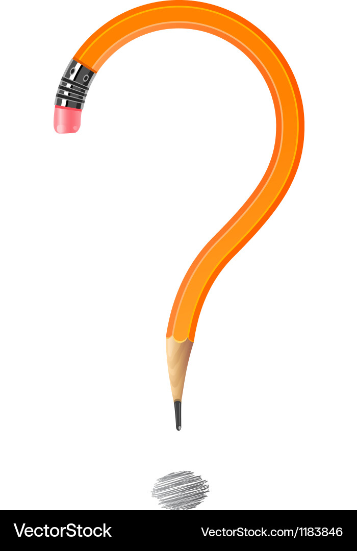 Question mark made of a pencil Royalty Free Vector Image