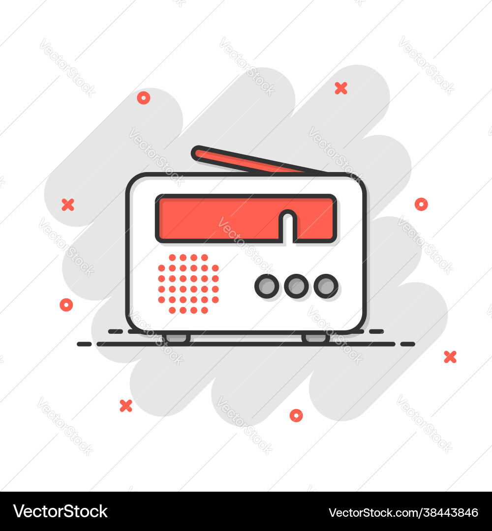 Radio icon in flat style fm broadcast on white Vector Image