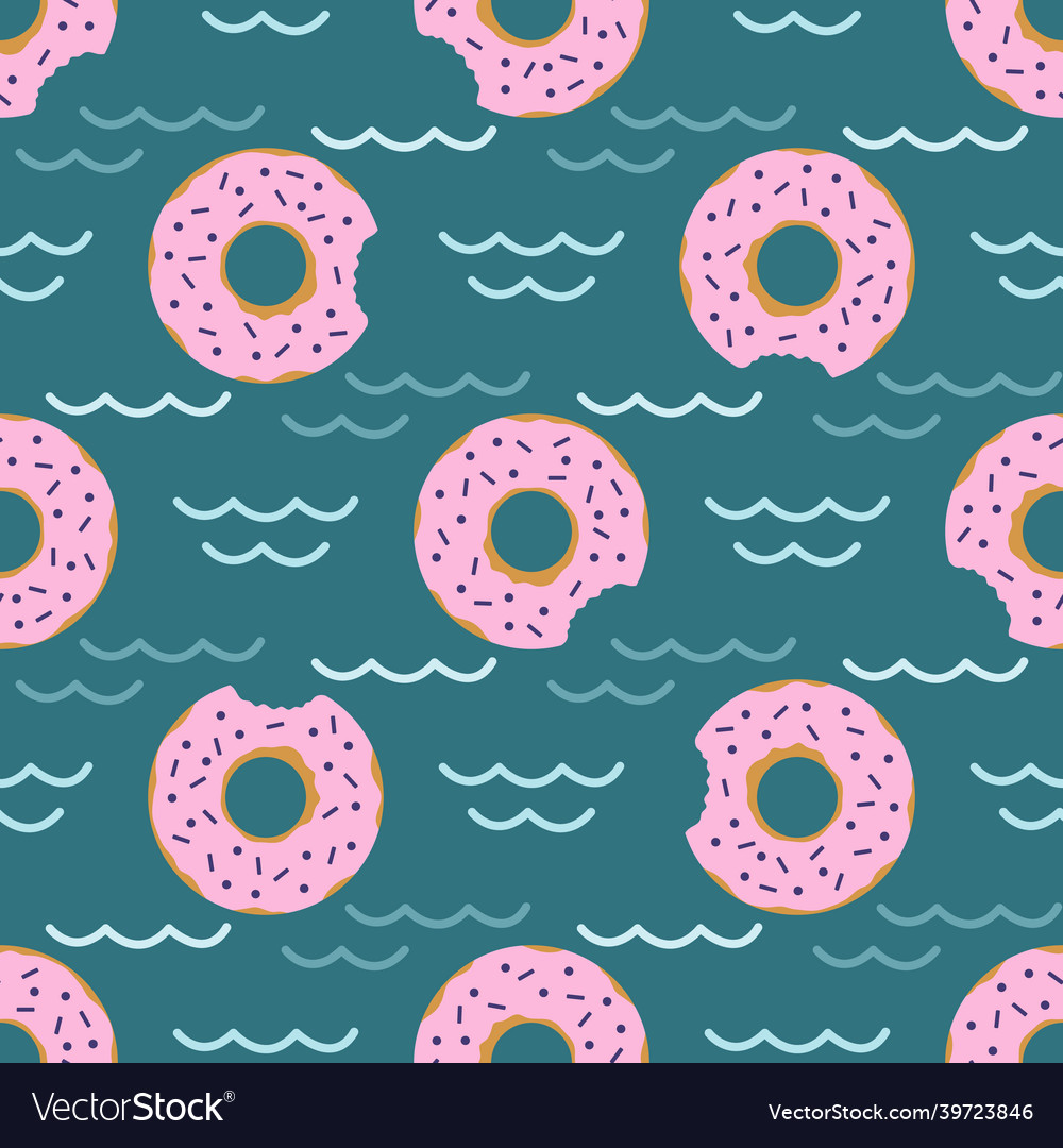 Seamless swimming pool float rings pattern Vector Image