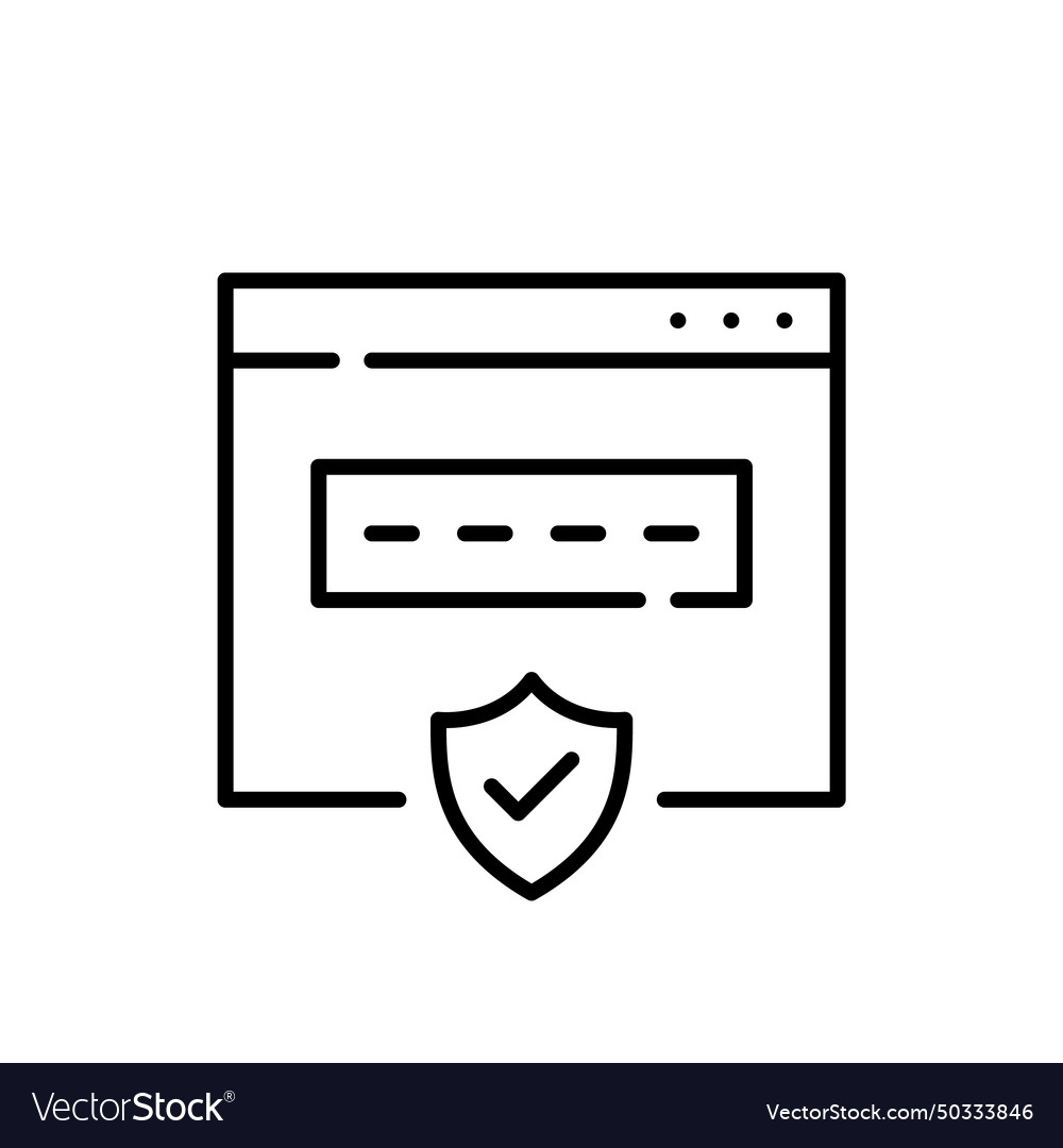 Secure internet account login web browser shield Vector Image