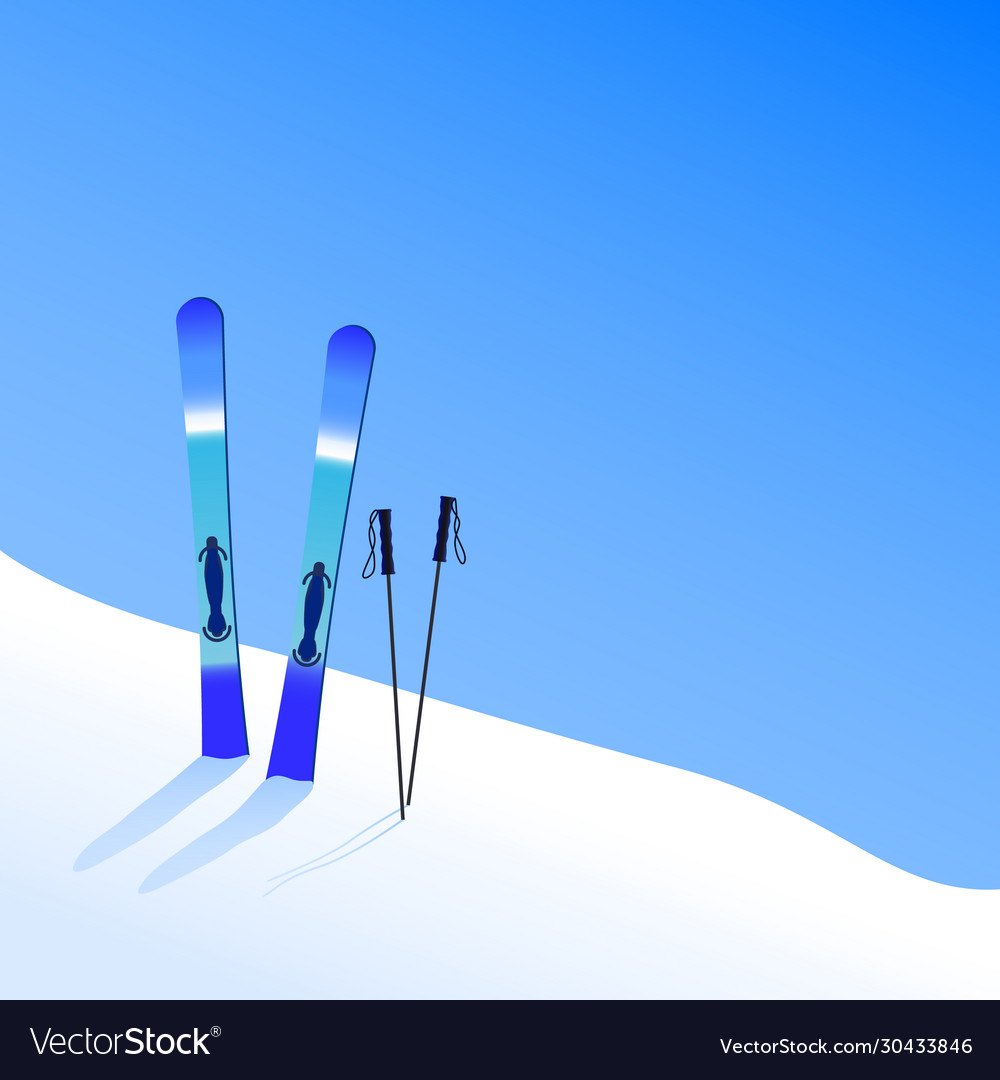 Ski resort skiing on hillside extreme tourism Vector Image