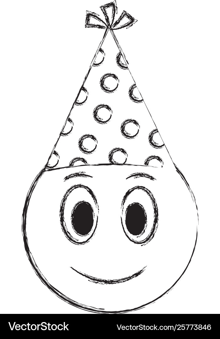 Smiley emoji party hat Royalty Free Vector Image