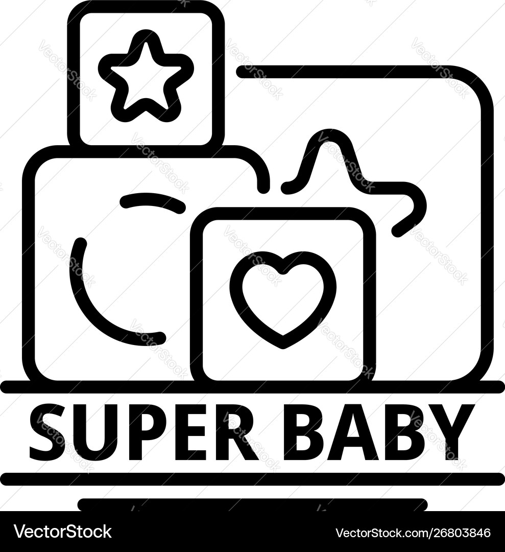 Super baby icon outline style Royalty Free Vector Image