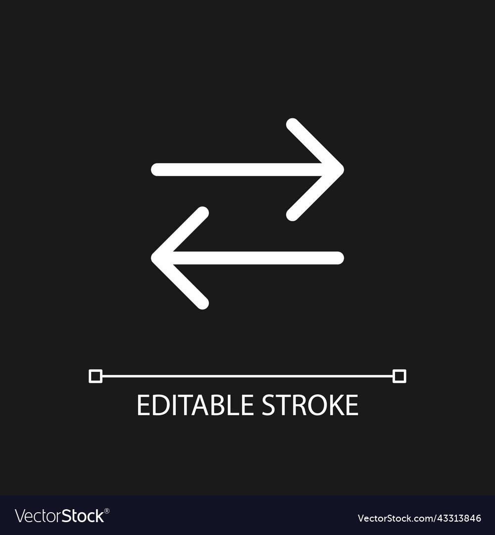 Two arrows pixel perfect white linear ui icon Vector Image