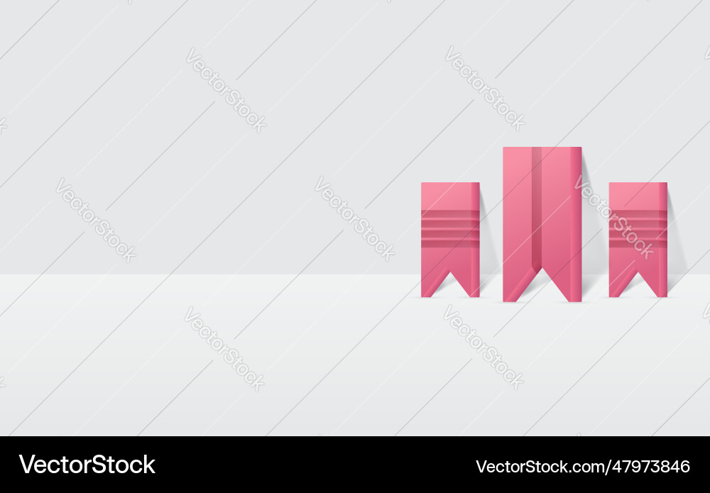 Two red ribbon on the wall with a spaced Vector Image