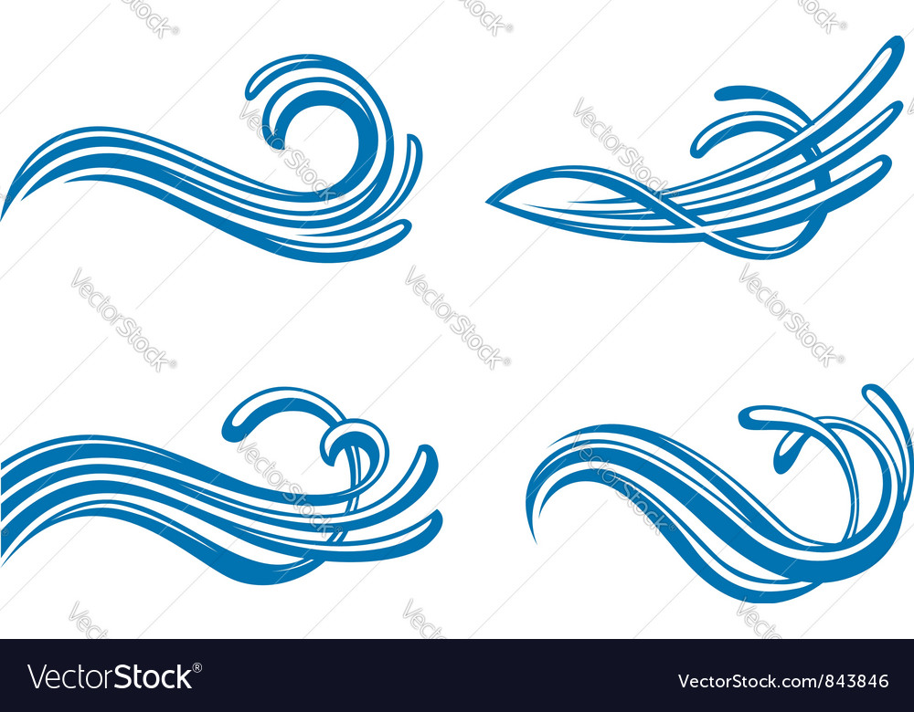 Water design elements Royalty Free Vector Image