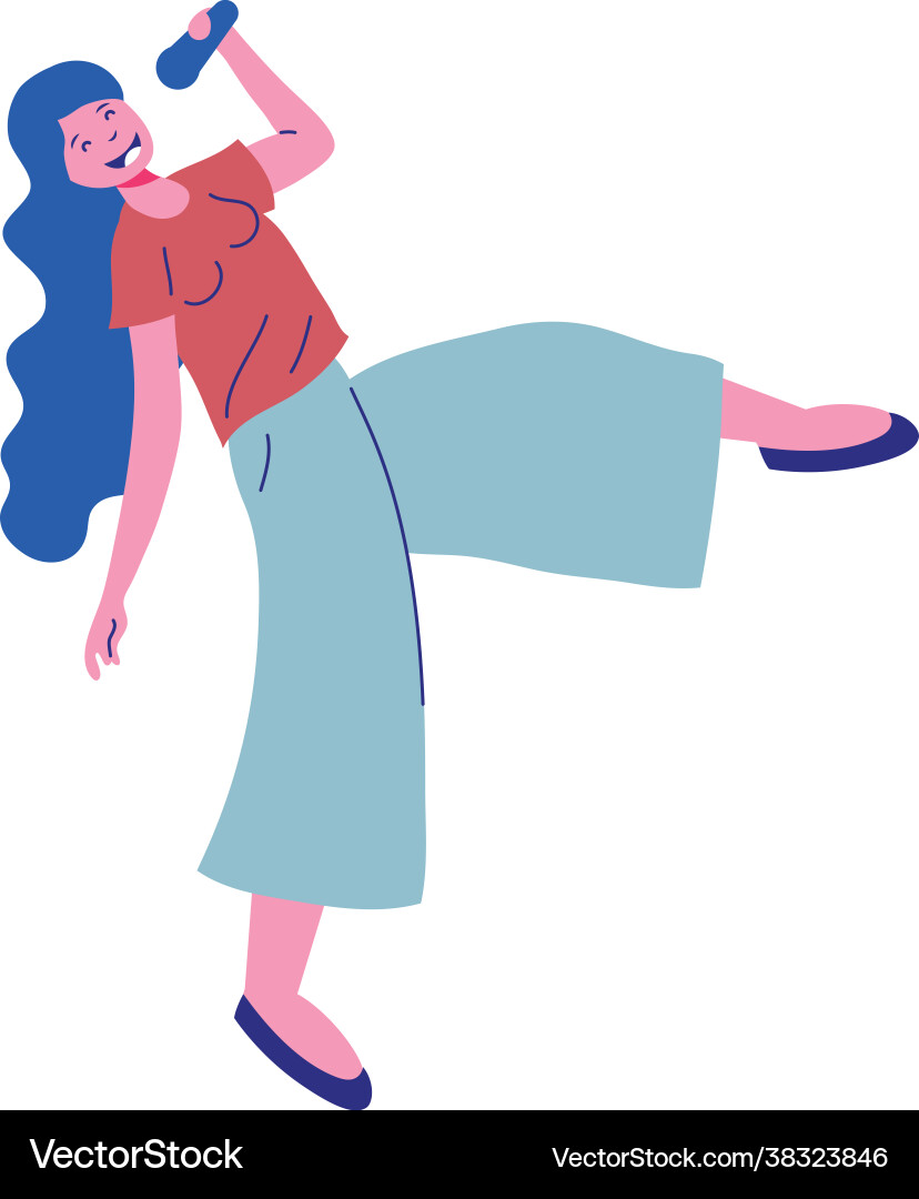 Woman cartoon singing Royalty Free Vector Image