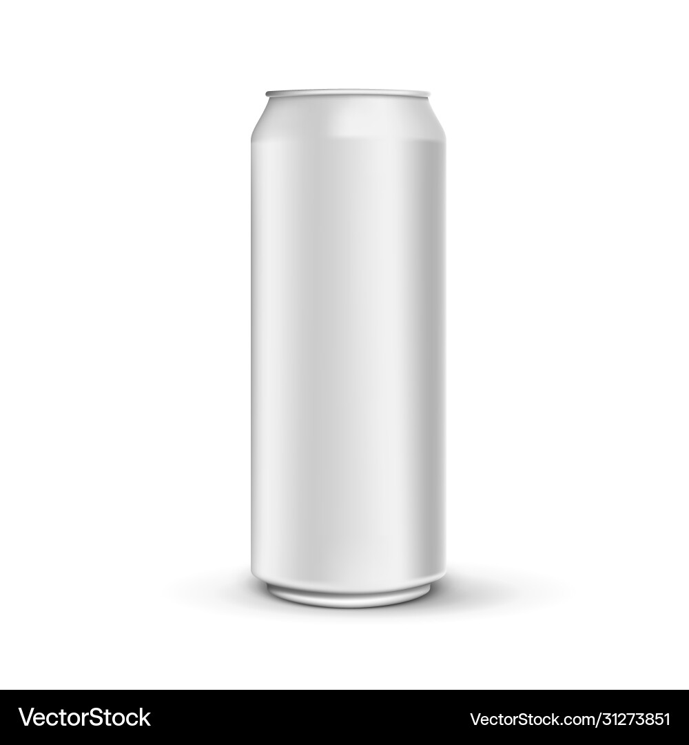 3d realistic metal can isolated on white Vector Image