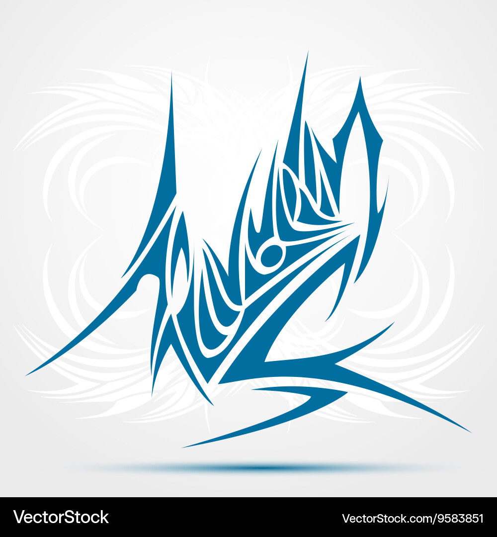 Abstract blue tattoo Royalty Free Vector Image