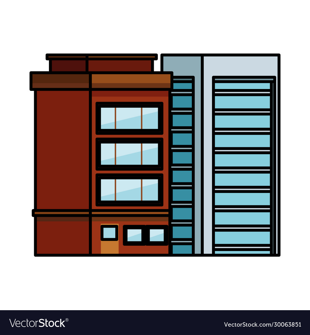 Building with windows isolated icon Royalty Free Vector
