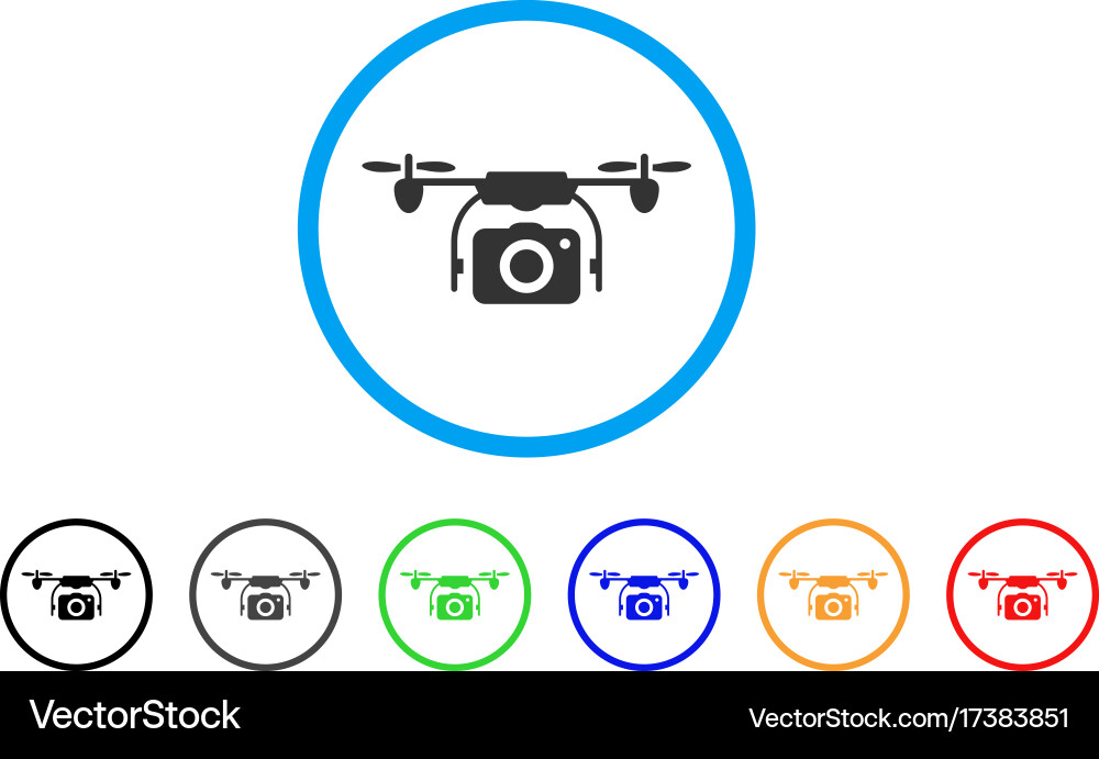 Camera drone rounded icon Royalty Free Vector Image
