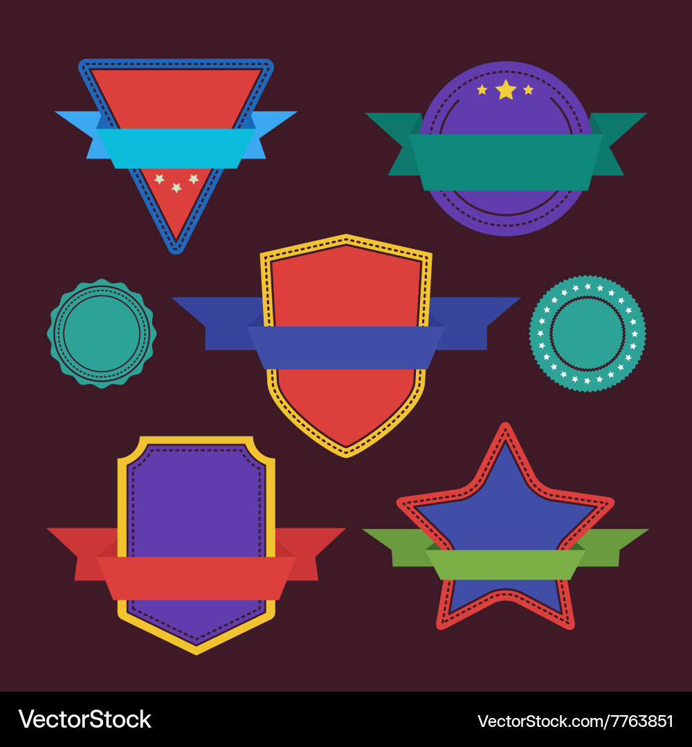 Collection of abstract label sticker tags Vector Image