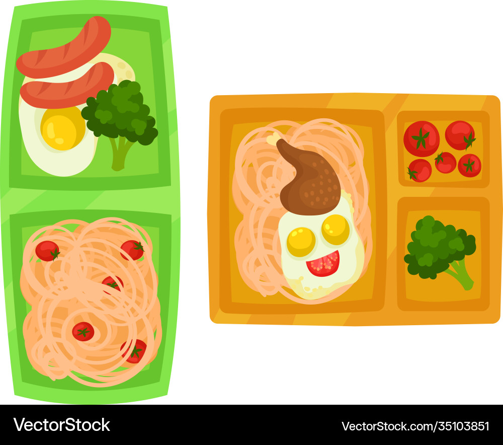 Food tray with sections filled with snack Vector Image