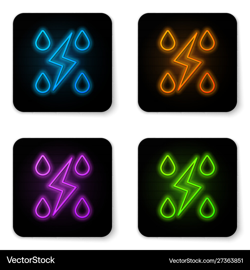 Glowing neon storm icon isolated on white Vector Image