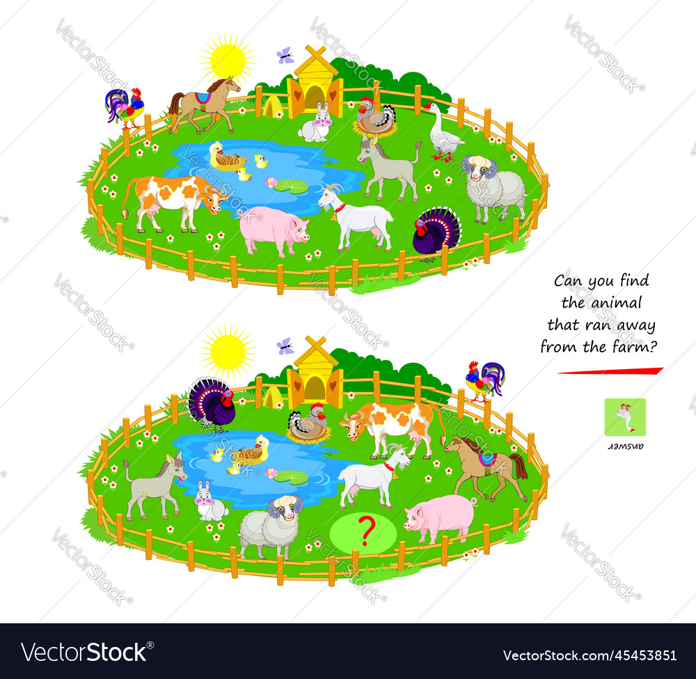 Logic puzzle for smartest can you find the animal Vector Image