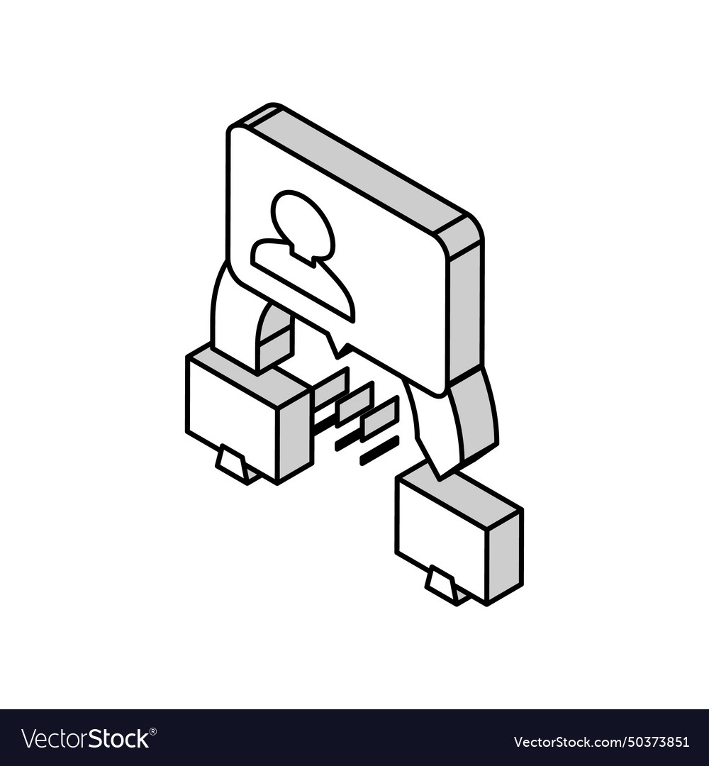 Man in middle attacks isometric icon Royalty Free Vector Man in middle attacks isometric icon Royalty Free Vector