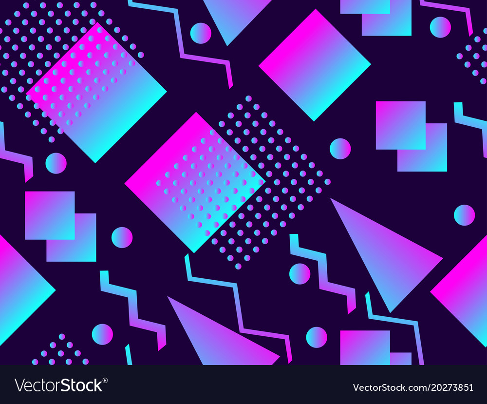 Memphis seamless pattern holographic geometric Vector Image Memphis seamless pattern holographic geometric Vector Image