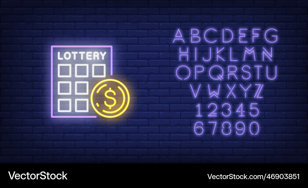 Neon icon of scratch ticket Royalty Free Vector Image