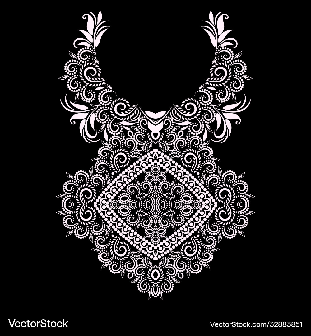 Ornamental black and white pendant Royalty Free Vector Image