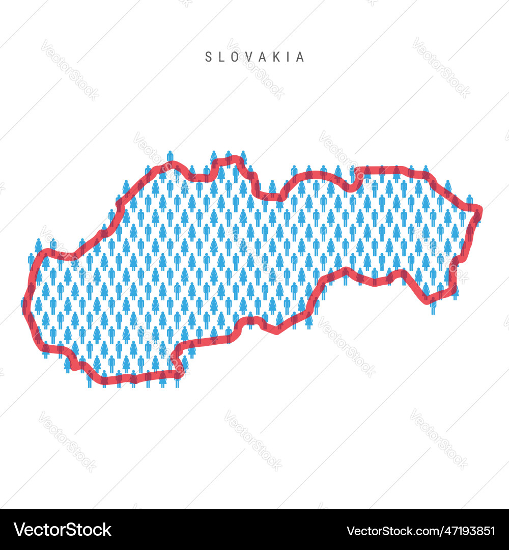 Slovakia population map stick figures slovak Vector Image