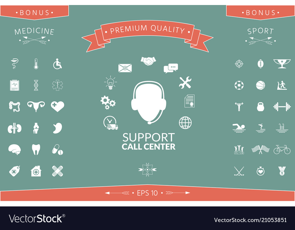 Technical support operator flat icon Royalty Free Vector
