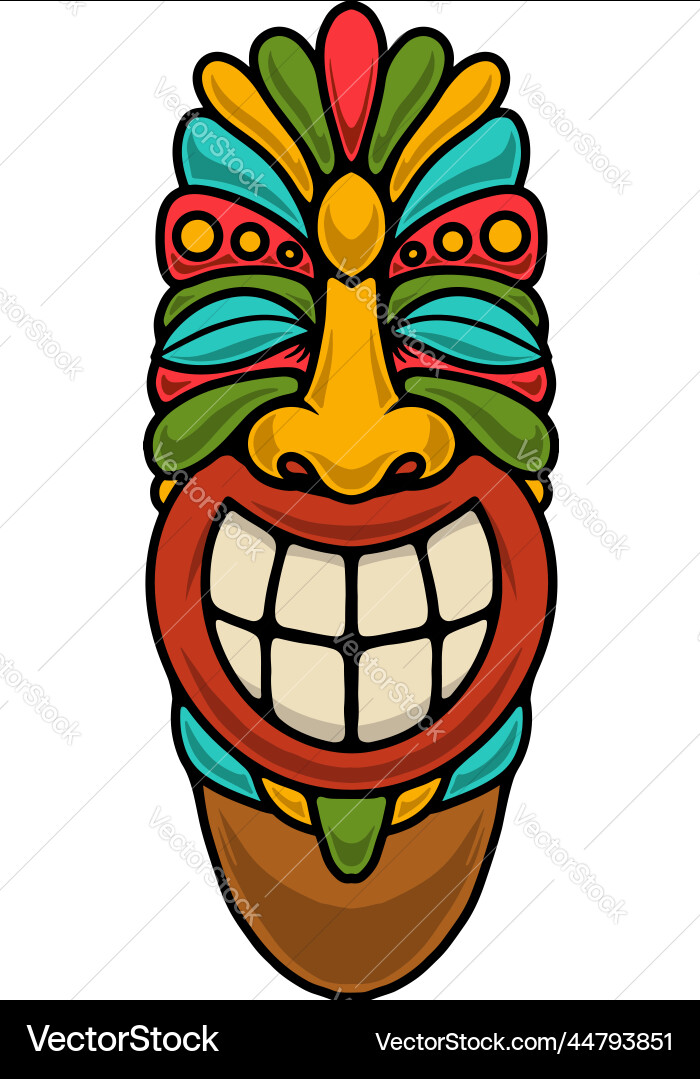 Tiki idol design element for poster card banner Vector Image