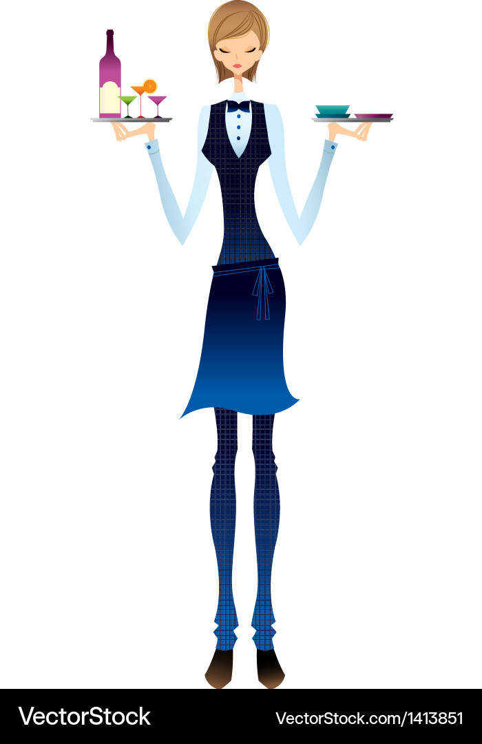Waiteress woman Royalty Free Vector Image - VectorStock