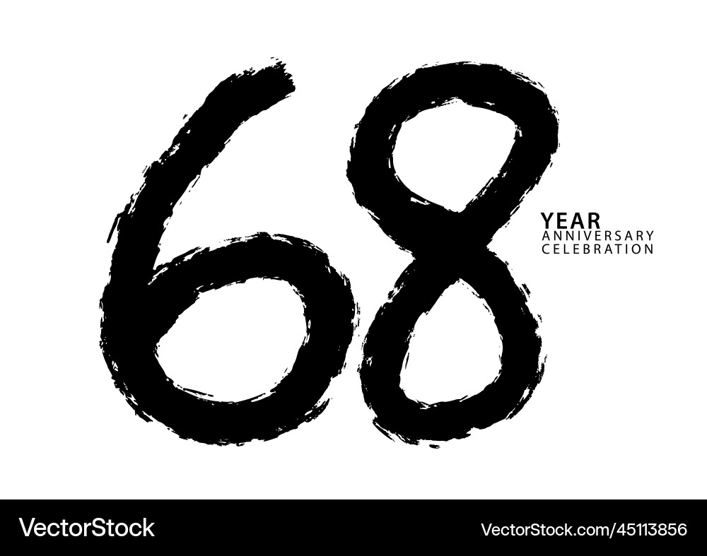 68 year anniversary celebration black color Vector Image