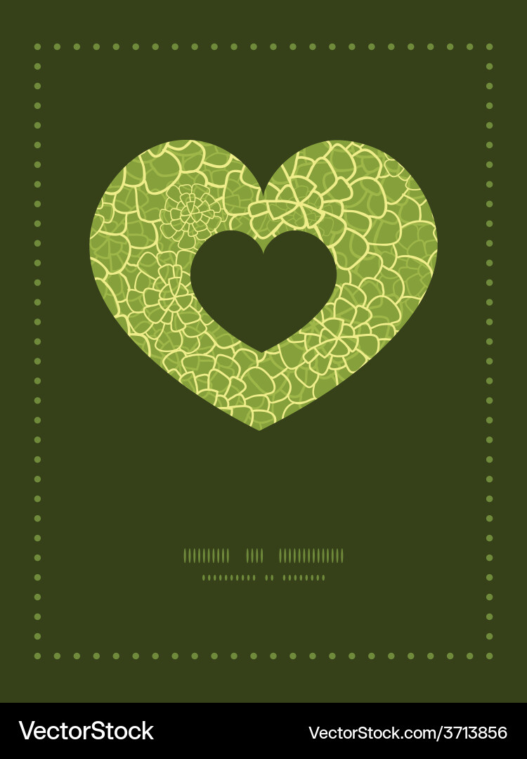 Abstract green natural texture heart symbol Vector Image