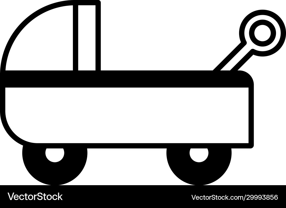 Baby stroller on white background toys Royalty Free Vector
