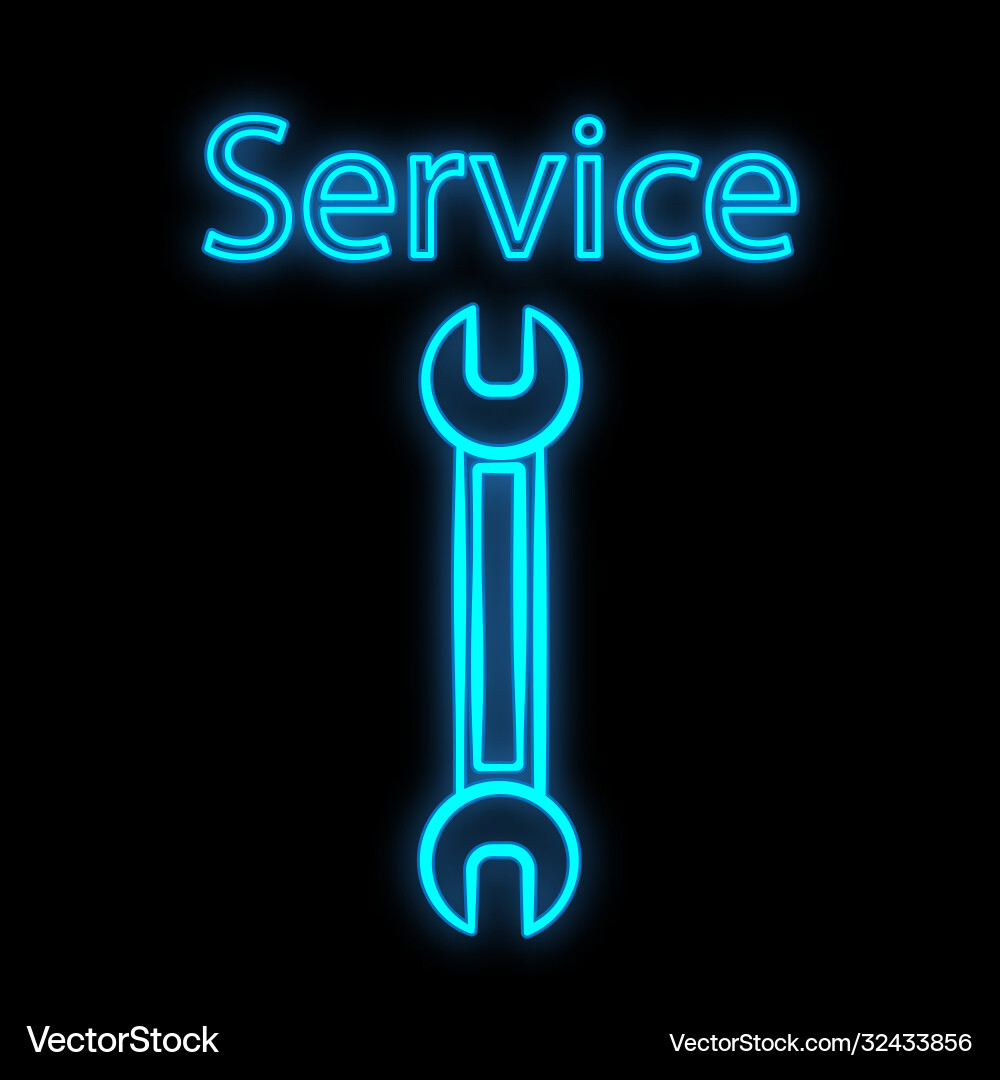 Bright luminous blue industrial digital neon Vector Image