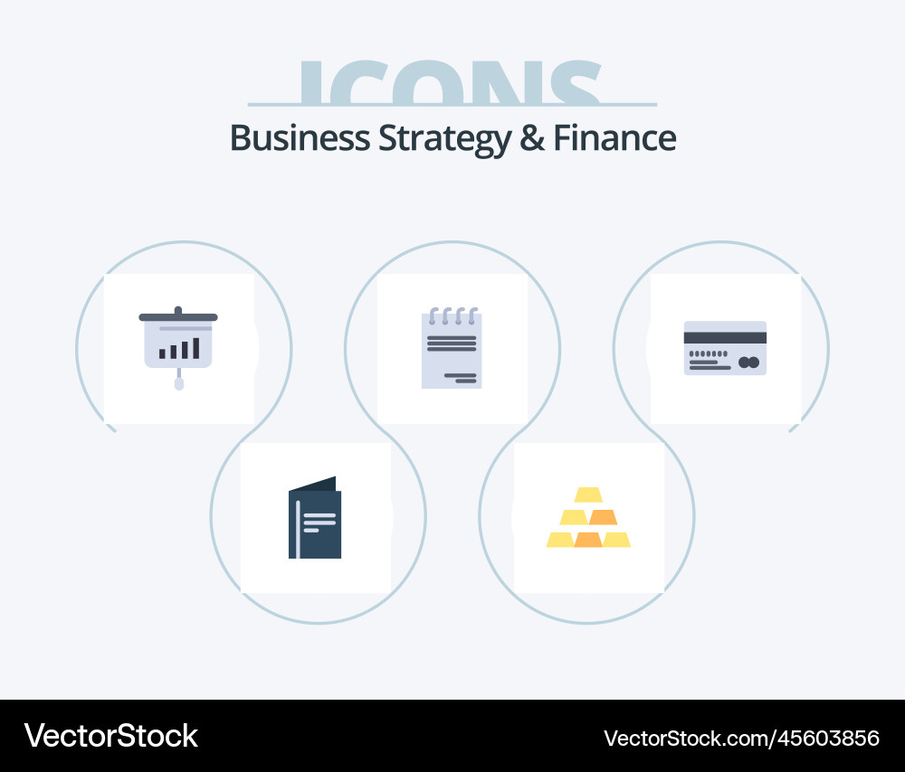 Business strategy and finance flat icon pack 5 Vector Image