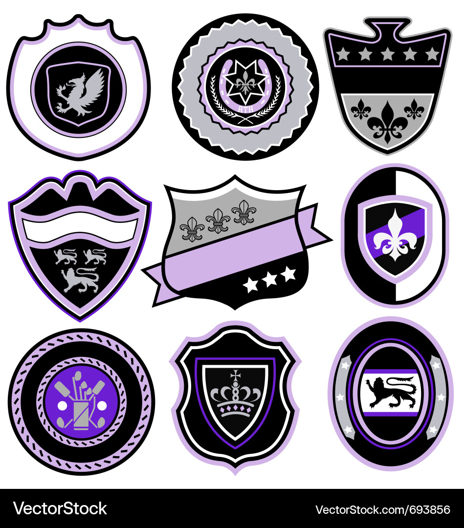 Classic sport emblem badge set Royalty Free Vector Image