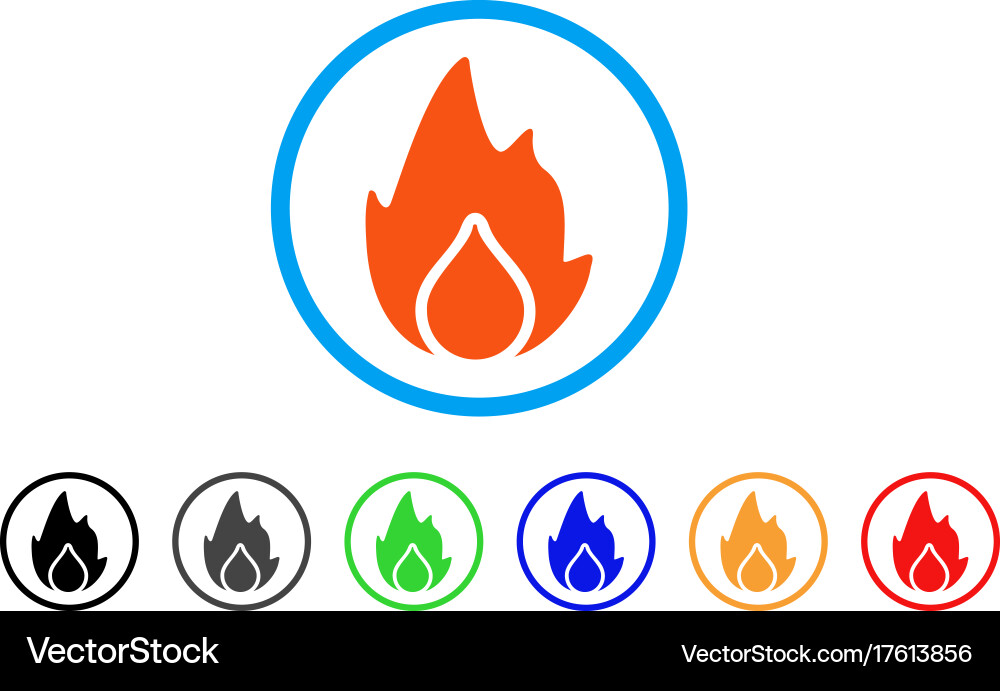 Fire and water drop rounded icon Royalty Free Vector Image
