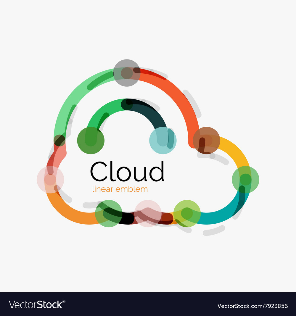 Flat design cloud icon background Royalty Free Vector Image