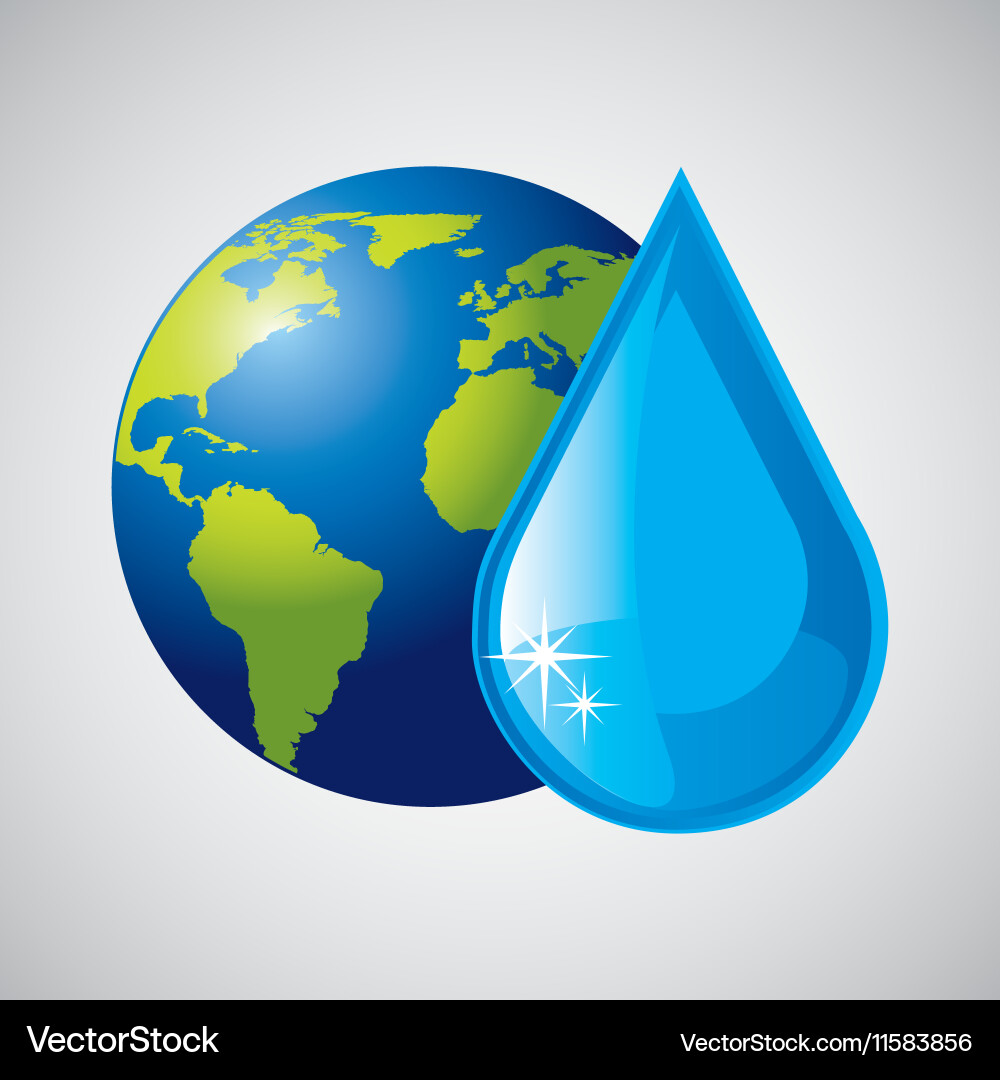 Globe earth weather meteorology drop rain Vector Image