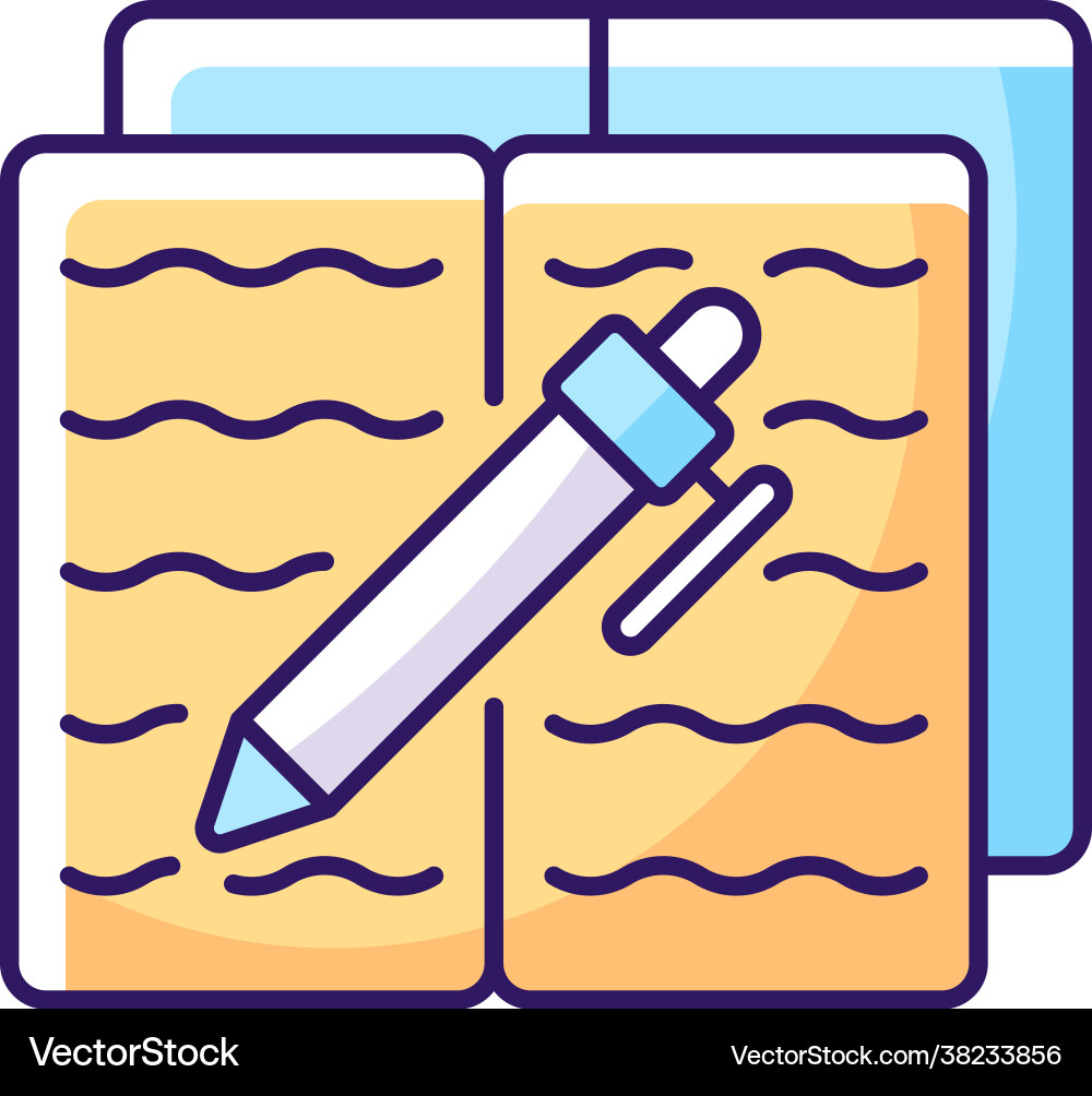 Homework rgb color icon Royalty Free Vector Image
