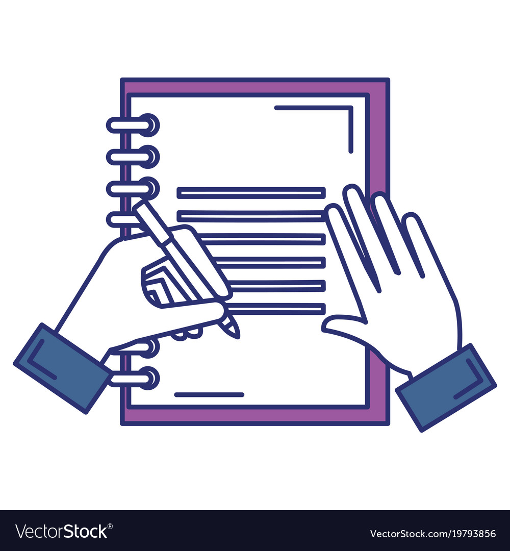 Note book with hand write Royalty Free Vector Image